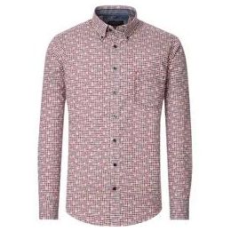 Langarmhemd Casamoda "Casamoda Freizeithemd Print", Herren, Gr. 6XL, Normalgrößen, rosa (rosarot), 100% Baumwolle, bedruckt, lässig geschnitten, Hemden