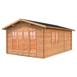 Gartenhaus Palmako "Irene", braun (hellbraun), Fußboden im Gartenhaus, ohne Dacheindeckung, Gartenhäuser, 19 qm