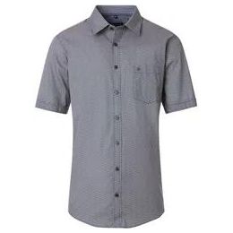 Kurzarmhemd Casamoda "Casamoda Freizeithemd Kurzarm Print", Herren, Gr. L, primary_ausgabeGroessentyp, blau (grünblau), 100% Baumwolle, bedruckt, lässig geschnitten, Hemden