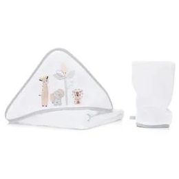 Kapuzenhandtuch fillikid "Kapuzenbadetuch mit Waschhandschuh", Baby, Gr. B/L: 100cmx100cm, 2 Stk., Safari, Frottee, safari, Frottee, Frottee, gemustert, Handtücher