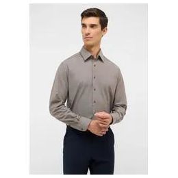 Langarmhemd Eterna "MODERN FIT", Herren, Gr. 46, Normalgrößen, dunkelbraun, 100% Baumwolle, tailliert, Manschette, Hemden, NON IRON (bügelfrei)