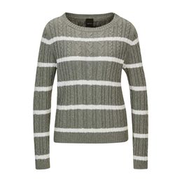 Madeleine Mode MADELEINE Pullover Damen Größe M grau / weiß