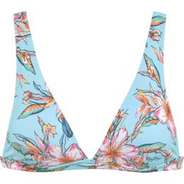 Lascana Damen Triangel-Bikini-Top hellblau bedruckt Größe 40A/B