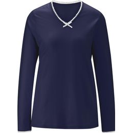 w&auml;schepur Damen Schlafanzug-Shirt marine Gr&ouml;&szlig;e 52/54