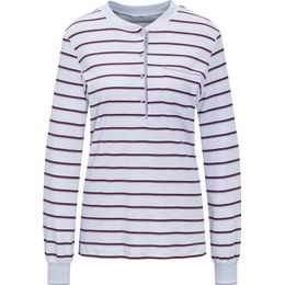 Ringella Damen Schlafanzug mit elastischen B&uuml;ndchen hellblau-geringelt Gr&ouml;&szlig;e 36/38