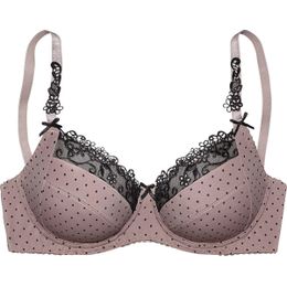 Damen B&uuml;gel-BH taupe-schwarz Gr&ouml;&szlig;e 105B