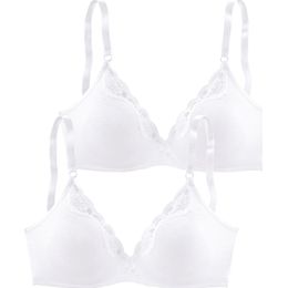 Petite Fleur Damen Bralette-BH 2x wei&szlig; Gr&ouml;&szlig;e 70C