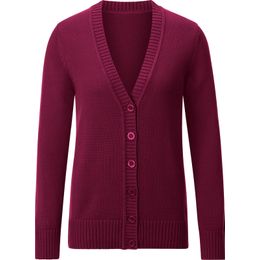 CR&Eacute;ATION L Damen Strickjacke mit farblich abgestimmten Kn&ouml;pfen fuchsia Gr&ouml;&szlig;e 38