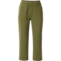 CR&Eacute;ATION L Damen Caprihose aus reiner Baumwolle oliv Gr&ouml;&szlig;e 48