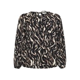 Kaffe CURVE Bluse 'KCMilina' Damen Größe 5XL hellbraun / schwarz / weiß