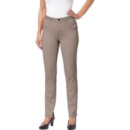 CR&Eacute;ATION L Damen R&ouml;hrenjeans mit Zipper an Ges&auml;&szlig;taschen taupe Gr&ouml;&szlig;e 20
