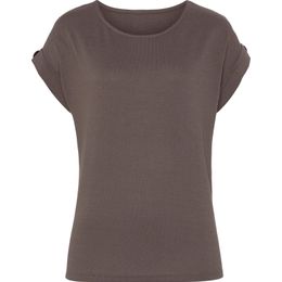 Lascana Damen Kurzarmshirt taupe Gr&ouml;&szlig;e 36/38