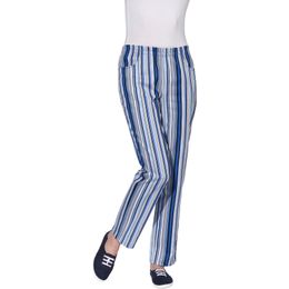 CR&Eacute;ATION L Damen Schlupfhose aus Baumwolle jeansblau-gestreift Gr&ouml;&szlig;e 56