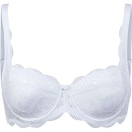 SuSa Damen Dirndl-BH mit B&uuml;gel und bestickter Bord&uuml;re wei&szlig; Gr&ouml;&szlig;e 95B