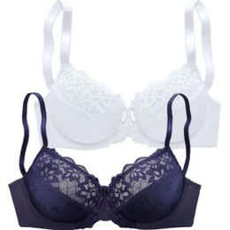 Petite Fleur Damen B&uuml;gel-BH marine+wei&szlig; Gr&ouml;&szlig;e 100F