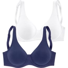Petite Fleur Damen Minimizer-BH marine+wei&szlig; Gr&ouml;&szlig;e 75D