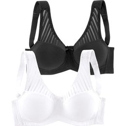 Nuance Damen Soft-BH wei&szlig;+schwarz Gr&ouml;&szlig;e 85B
