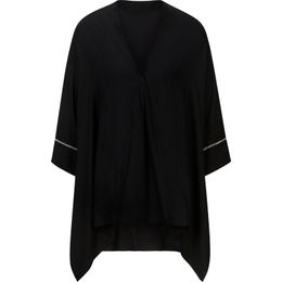 Heine Damen Schlupf-Bluse mit V-Ausschnitt schwarz Gr&ouml;&szlig;e 36