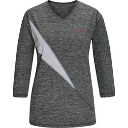 Damen Funktionsshirt schnelltrocknend grau-meliert-weiß Größe 52/54