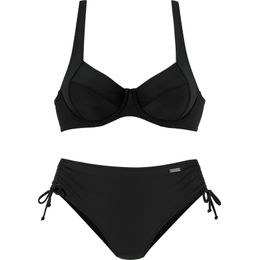 Lascana Damen B&uuml;gel-Bikini schwarz, Gr&ouml;&szlig;e 48C