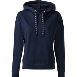 Heine Damen Hoodie mit Ziernieten marine Gr&ouml;&szlig;e 42