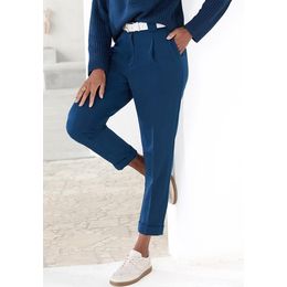 Lascana 7/8-Hose blau Gr. 44 für Damen. Figurumspielend. Nachhaltig.