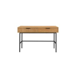 Salesfever Schreibtisch 120x60 cm mit 2 Schubladen aus Eiche Echtholzfurnier in Natur | Gr.: onesize