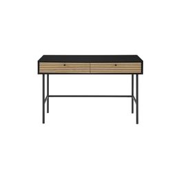 Salesfever Schreibtisch 120x50 cm mit 2 Schubladen aus Eiche Echtholzfurnier in Schwarz | Gr.: onesize