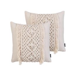 Beliani 2er-Set Dekokissen KALAM in Beige | Gr.: onesize