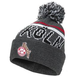 Fu&szlig;ballverein 1. FC K&ouml;ln M&uuml;tze "Beanie Mit Bommel Retro" in Schwarz | Gr.: onesize