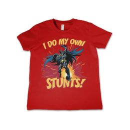 Batman Shirt "I Do My Own Stunts Kids T-Shirt" in Rot | Gr.: XL