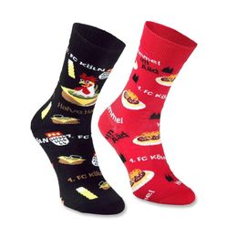 Fu&szlig;ballverein 1. FC K&ouml;ln Socke "Socken 2er Set K&ouml;lsche K&uuml;che" in Multicolor | Gr.: 39-42