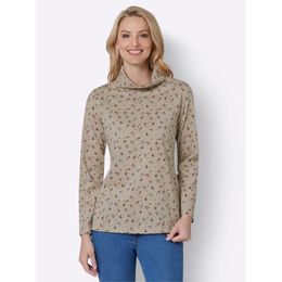 WITT WEIDEN Langarmshirt in beige-bedruckt | Gr.: 40