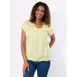 WITT WEIDEN Kurzarm-Shirt in limone-ecru-bedruckt | Gr.: 42