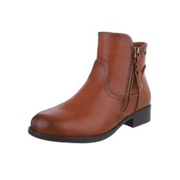 Ital-Design Stiefelette in Camel | Gr.: 38