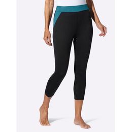 Sieh an! 7/8-Leggings in schwarz-petrol | Gr.: 46