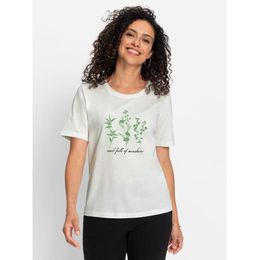 WITT WEIDEN Kurzarmshirt in ecru-apfel-bedruckt | Gr.: 40