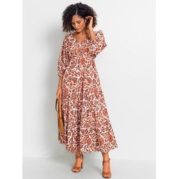 WITT WEIDEN Druck-Kleid in wei&szlig;-papaya-gemustert | Gr.: 40