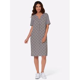 WITT WEIDEN Tunika-Kleid in dunkeltaupe-marine-bedruckt | Gr.: 44