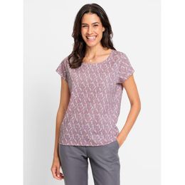 WITT WEIDEN Rundhals-Shirt in mauve-ecru-bedruckt | Gr.: 50