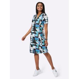 WITT WEIDEN Sweatkleid in t&uuml;rkis-schwarz-bedruckt | Gr.: 36