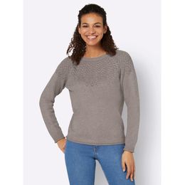 WITT WEIDEN Ajourpullover in taupe-meliert | Gr.: 42