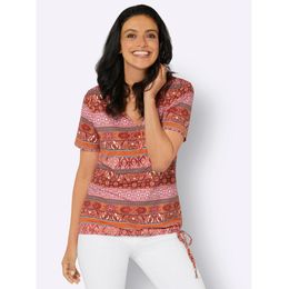 WITT WEIDEN Kurzarmshirt in papaya-terra-bedruckt | Gr.: 36