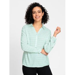 WITT WEIDEN Langarm-Bluse in kalkmint-ecru-bedruckt | Gr.: 44