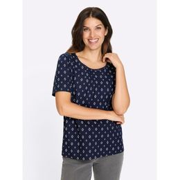 Sieh an! Kurzarmshirt in marine-weiß-bedruckt | Gr.: 52