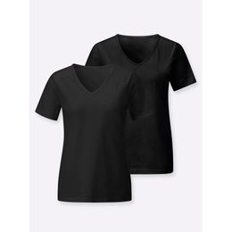 WITT WEIDEN 2er-Pack Shirts in schwarz + schwarz | Gr.: 36