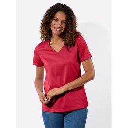 WITT WEIDEN Kurzarmshirt in rot + ecru | Gr.: 38
