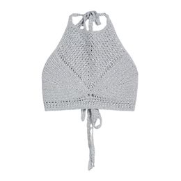 Bershka Stricktop Damen Gr&ouml;&szlig;e S/M silber
