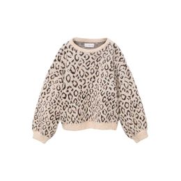 Mango Kids Pullover 'MEOWB' M&auml;dchen Gr&ouml;&szlig;e 92 beige / schoko / pastellpink