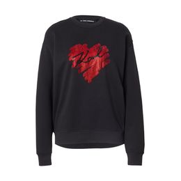 K by KARL LAGERFELD Karl Lagerfeld Sweatshirt 'HEARTS' Damen Gr&ouml;&szlig;e M blutrot / schwarz